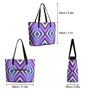 Womens Handbag Aztec Pattern Leather Tote Bag Top Handle Satchel Bags For Lady