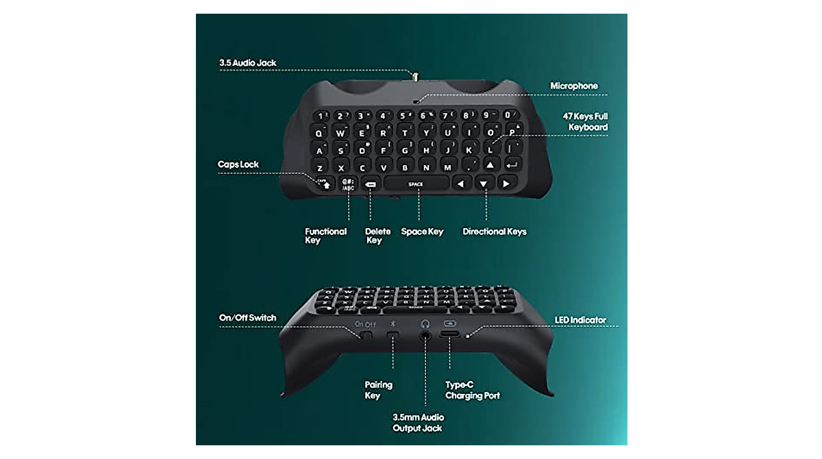 TiMOVO Green Backlight Keyboard for PS5 Controller