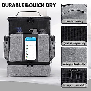 Funambulist Large-Capacity Shower Caddy Portable Dorm Room Essentials for College Students Girls/Guys (Grey)