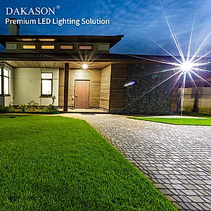 DAKASON (2 Pack) LED Wall Pack 120W with Dusk-to-Dawn Photocell, Replaces 400W HPS/MH, 5000K 15600lm 100-277Vac, Commercial Grade IP65 Waterproof Outdoor Lighting Fixture for Garage, ETL Listed