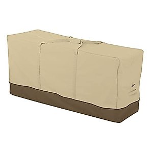 Classic Accessories Veranda Water-Resistant 60 Inch Patio Cushion and Cover Storage Bag, Patio Furniture Covers, Pebble/Bark/Earth