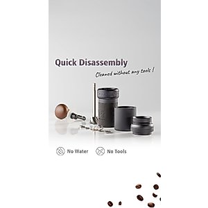 1Zpresso K-Ultra Manual Coffee Grinder Iron Gray with Assembly Consistency Grind Stainless Steel Conical Burr, Foldable Handle, Numerical External Adjustable Setting, All-Round Grinder
