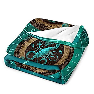NICEFORNICE Scorpio Blanket Gifts, 50"x40" Rectangular Flannel Zodiac Throw Blanket Cozy, Blankets Gift for Boys Girls Teen Women Men Tarot Cards Lovers Birthday Anniversary Festival
