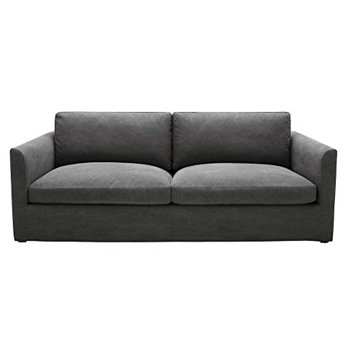 Amazon Brand – Stone & Beam Faraday Down-Filled Casual Slipcovered Sofa, 89"W, Charcoal Grey