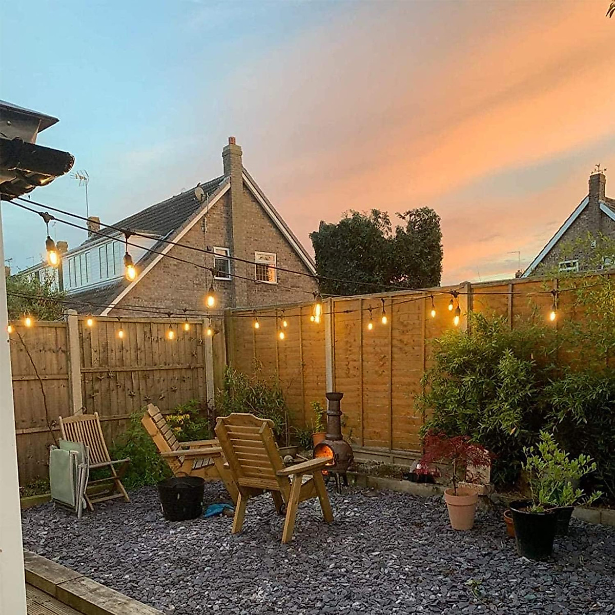 ROMANJOY LED Light Bulbs, 11-15W Equivalent Incandescent Bulbs Replacement, Waterproof Bulbs for Outdoor Patio String Lights, Vintage Edison LED Filament Bulb (S14-2W-E26-15Pack, 2200K Warm White)