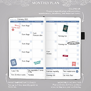 Legend Wellness Planner & Food Journal Pocket – Daily Diet & Health Journal with Weight Loss, Measurement & Exercise Trackers – Lifestyle & Nutrition Diary – Lasts 6 Months, 3.9x6.3″ – Black