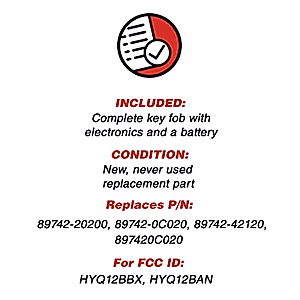 KeylessOption Replacement 2 Button Plus Panic Keyless Entry Remote Control Key Fob Compatible with HYQ12BAN, HYQ12BBX