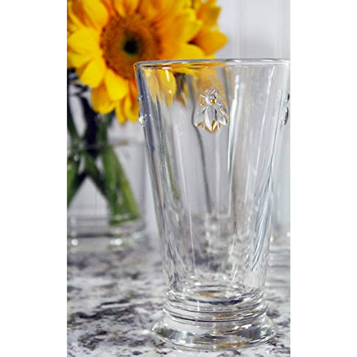 La Rochere Fine French Glassware Embossed with Napoleon Bee 15-ounce Double Old Fashioned Glass, Set of 6