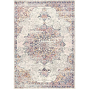 nuLOOM Leola Vintage Medallion Area Rug, 5' x 7' 5", Orange