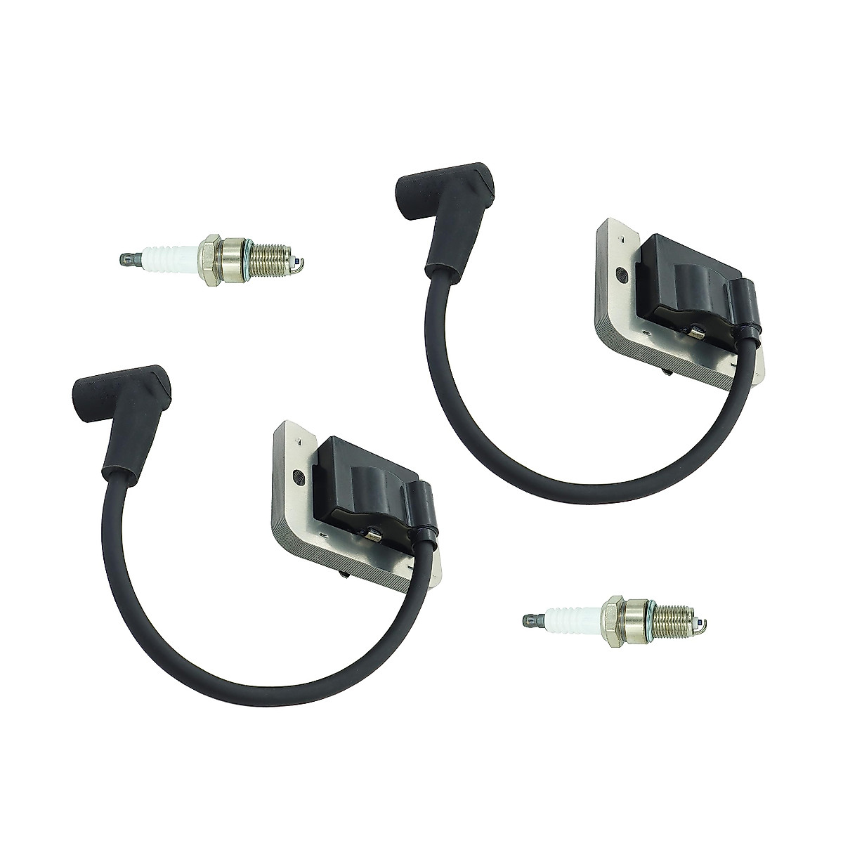 2 Pack 32-584-06-S Ignition Coil Module for Kohler KT600 KT610 KT715 KT725 KT730 KT735 KT740 ZT710 ZT720 ZT730 Lawn Mover Engine with Spark Plug