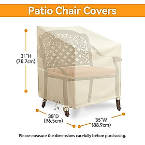 YINKEEHM Patio Chair Cover 600D Heavy Duty Waterproof Outdoor Chair Cover Lawn and Gardan Patio Furniture Covers Lounge Deep Seat Cover Fits Up to 38" W x 31" D x 29" H