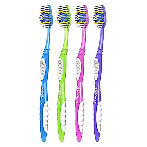 Colgate Extra Clean Toothbrush, Medium Toothbrush for Adults, 6 Count (Pack of 1)