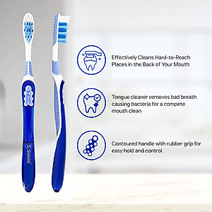 Shield Care Toothbrush Dual Pro with Multi-Level Filaments, Anti-Slip Grip (Expert Care - Soft Bristles) Adult - Yellow, Red, Blue, Green - 4 Count (Pack of 1)