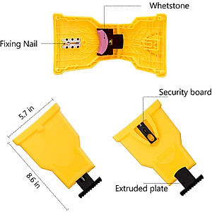 shuoguoleilei Chainsaw Sharpener, Chainsaw Sharpening Kit Chain Saw Blade Sharpener Fast Sharpening Stone Grinder Tools Bar Mounted Fit for 14 16 18 20 Inches with 5 Whetston (Red)