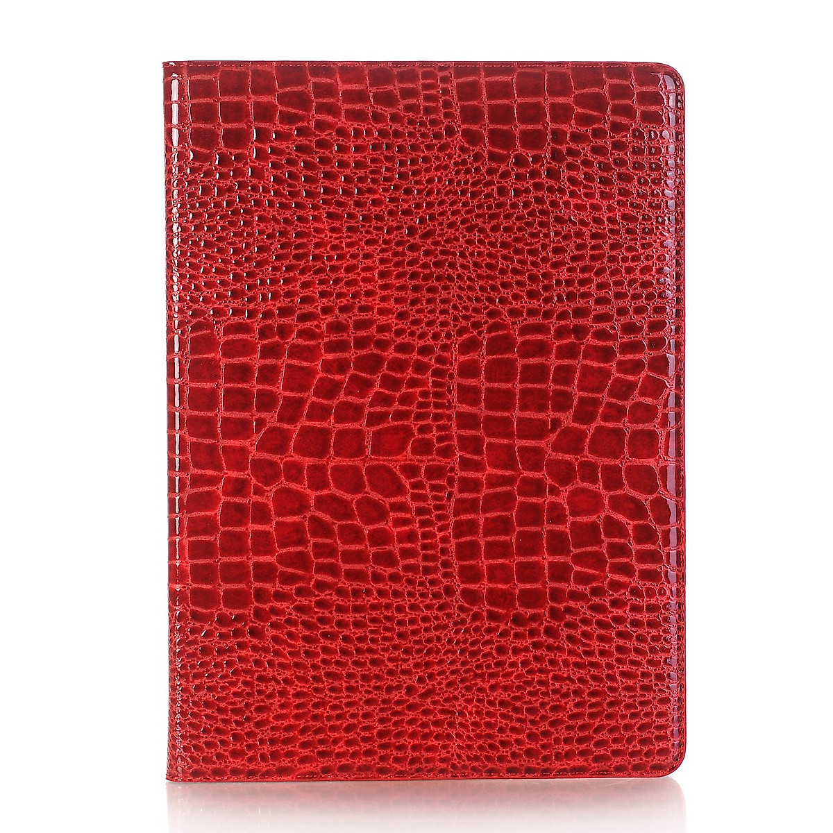 iPad Pro 1st 2nd (12.9'') Case for Women, DMaos Crocodile Synthetic Leather Stand Folio Smart Cover, Auto Sleep/Wake, Document Card Holder - Red