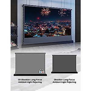 VIVIDSTORM-3D Long Focus Ambient Light Rejecting Screen Material, Motorized Floor-Rising Projection Screen,Compatible with Lumen up to 1800ANSI of Normally Projector,VSDSTALR120H-3D