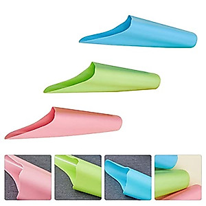 Amosfun 3pcs Gardening Shovel Cup Plastic Bucket Shovel Bonsai Soil Scoops for Home Succulent Planting Measuring Spoon Tool (Blue Pink Green)