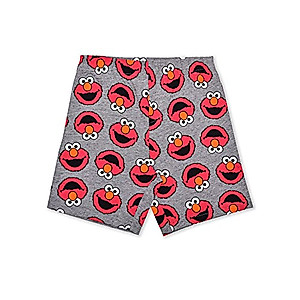 Sesame Street Elmo, Cookie Monster and Oscar Boys T-Shirt and Short Pants Set for Infant and Toddlers – White/Orange/Grey