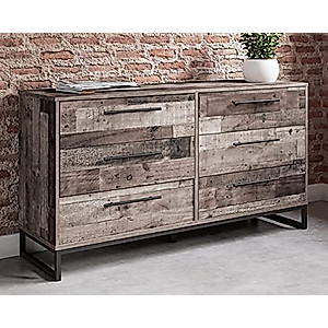 Signature Design by Ashley Neilsville Industrial Butcher Block Style Dresser, Natural Pallet Brown