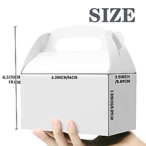 Oletx 30-Pack White Party Favor Treat Boxes, Goodie Boxes, Gable Paper Gift Boxes with Handles. Perfect for Wedding, Birthday, Graduation, Babyshower.