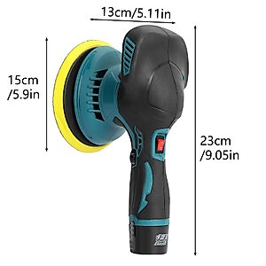 6 Inch Rotary Buffer Polisher Waxer, 6 Variable Speed 2500-5000 RPM, Battery Powered Cordless Powerful Motor Ergonomic Handle Car Polishing Dual Action Car Buffer Polisher