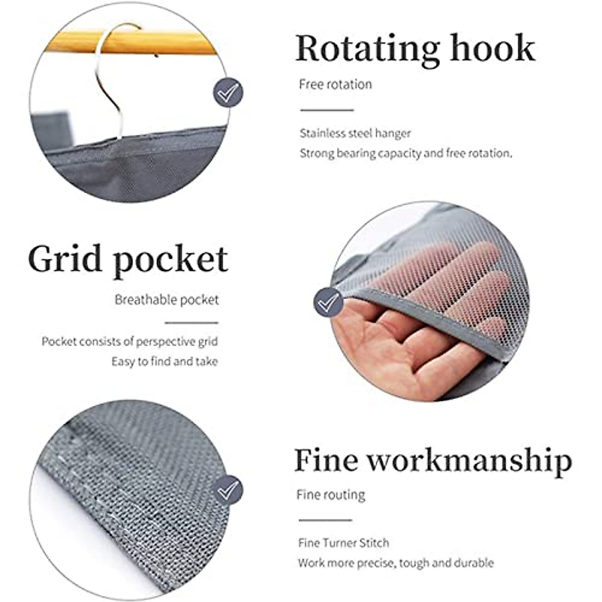 Extra-Large Bra Organizers Hanging Bra holder Bra Hanger Especially suitable for sports bra, training bra, underwear,panty,lingerie,baby clothes, bedroom storage,school dormitory storage(Gray, 1PCS )