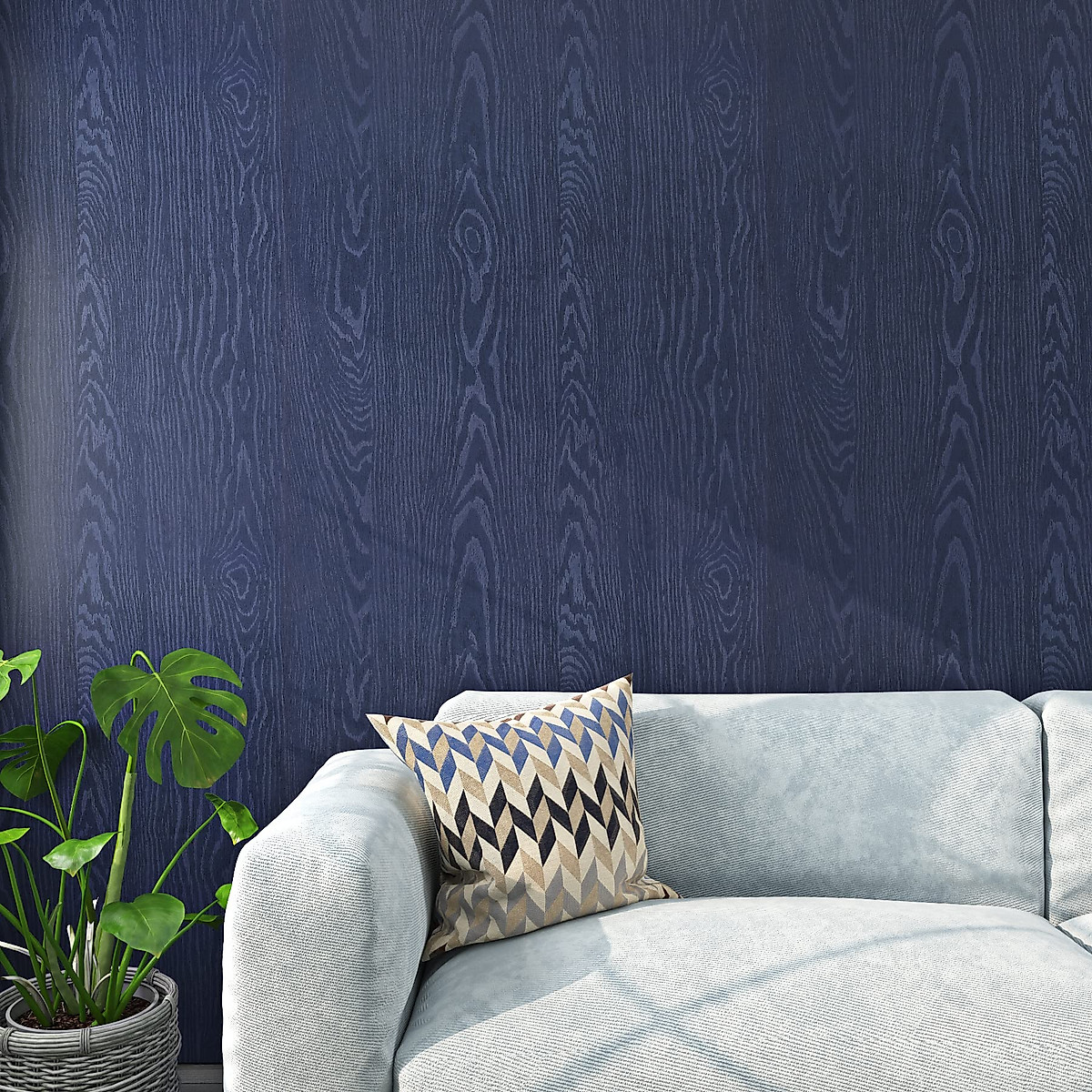 Livelynine Dark Blue Wood Wallpaper Peel and Stick Countertops Waterproof Navy Contact Paper for Cabinets Desk Walls Dresser Cover Top Kitchen Cabinet Wallpaper Matte Wood Grain Vinyl Wrap 15.8x78.8