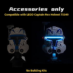 BrickBling LED Light Compatible with Lego Captain Rex Helmet Set 75349 (Lights Only), New 2023 Lighting Compatible with Lego Helmet- Light up Your Model