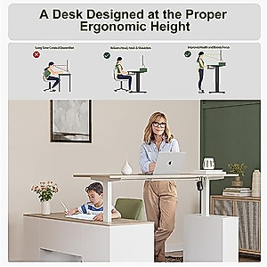BANTI Executive L Shaped Standing Desk with 3-Drawer File Cabinet, 63" Electric Height Adjustable Stand up Desk for Home Office, Computer Desk with Storage Cabinets, Natural Top