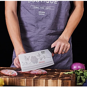 Meat Cleaver Knife 7.5 Inch, Ultra Sharp Chinese Chef's Knives, Full-tang Chopping Knife, 30Cr13 Steel Blade Thickness 2.5 mm, TJ SEGA Series TC1705