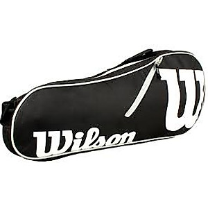 Wilson Federer Pro Staff Precision XL 110 Gloss Red Tennis Racquet in Grip Size 4 3/8" Bundled with a Black Advantage II Tennis Bag (Incredible Feel and Control)
