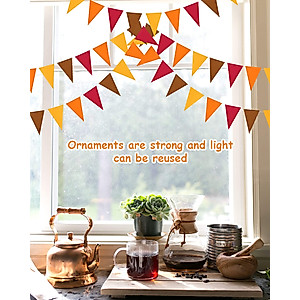 Autumn Leaf Pennant Banner for Thanksgiving Decorations, Thanks Giving Celebration Hanging Décor Backdrop Garland, Fall Harvest Theme Birhday Baby Shower Wedding Party Supplies, SONGTIY