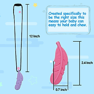Chew Necklaces for Sensory Adult and Kids, Silicone Feather Chewy Necklace for Autism, ADHD, Chewing, Oral Motor Therapy Tools for Mild Chewers