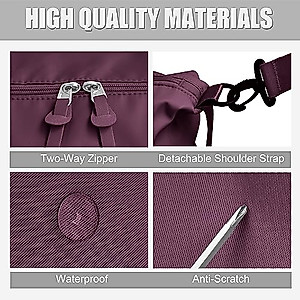 MOCARE Travel Duffel Bag, Sports Gym Tote Carry on Bags for Women, Foldable Lightweight Overnight Shoulder Weekender Shopping Hospital Handbag with Shoes Compartment (Purplish Red)