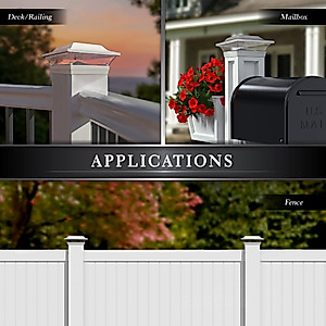 Classy Caps SL214W Imperial Outdoor Solar Post Cap Fence and Deck Light, Bright White Light, Fits 5" x 5" Post, White Powder Coated Aluminum