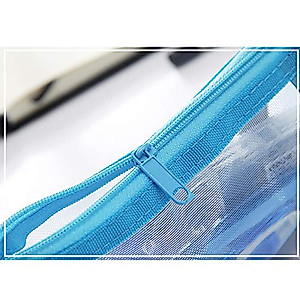 Kinhshion Zipper Pouch Set of 6 Mesh Zipper Bags Clear Zipper Pouch Small Organizer Bag Zipper Folder Bag Cosmetic Bags Travel Storage Bags 6 Colours