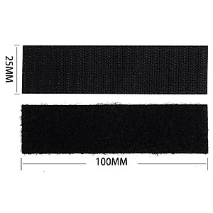 Melsan 1x4 inch Hook and Loop Strips with Adhesive - 15 Sets, Strong Back Adhesive Fasten Mounting Tape for Home or Office Use - Instead of Holes and Screws, Black
