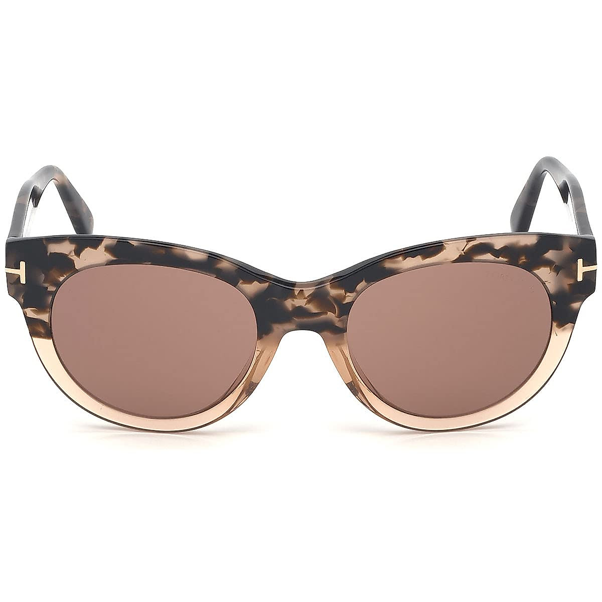 Tom Ford Lou TF 741 55E Havana Plastic Cat-Eye Sunglasses Red Lens