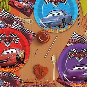 Cars Plates and Napkins Cups Sets, Cars Birthday Party Supplies Tableware for Lighting Cars Birthday Decorations Includes 30 Plates, 30Napkins and 30Cups for Boy Girl Cars Birthday Decorations