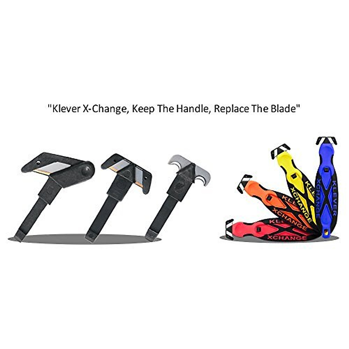 Klever X-Change, KCJ-XC-B, Safety Cutter, 6-1/2 in., Black/Blue