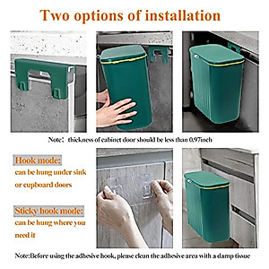 Ronnaquetta 2.4 Gallon Trash Can with Lid and 225 Count 4 Gallon Drawstring Garbage Bags Garbage Can Kitchen Compost Bin Kitchen Garbage Bin Kitchen Composting Bin Kitchen Trash Bin Food Waste Bin