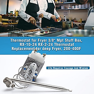 RX-2-24 Thermostat for Fryer 3/8" Mpt Stuff Box, 00-913153 Thermostat RX Series Millivolt Thermostat RX-10-24 compatible with ROBERTSHAW, compatible with Adcraft deep Fryer, 200-400F