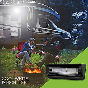 Leisure LED 2X RV Exterior Porch Utility Light XL 12v 650 Lumen Lighting Fixture. Replacement Lighting for RVs, Trailers, Campers, 5th Wheels Black Base Clear Lens (Black, 2-Pack)