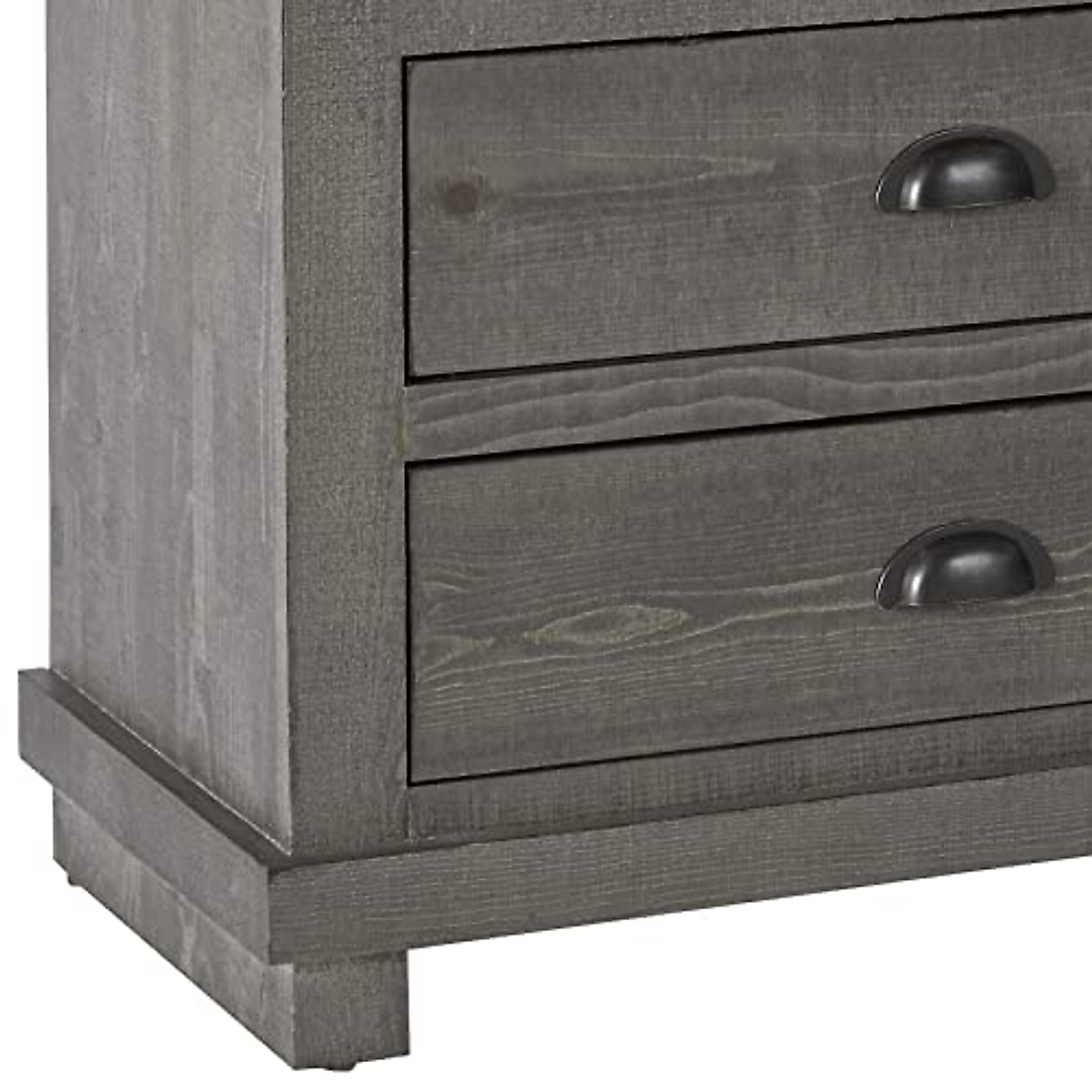 Progressive Furniture Willow Nightstand, Distressed Dark Gray