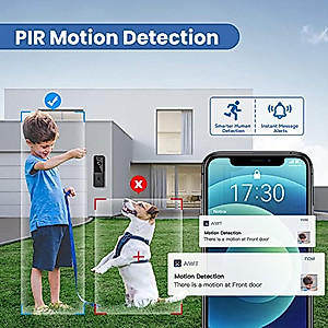 EKEN Wireless Doorbell Camera with Chime Smart Video Doorbell Camera with Motion Detector | Cloud Storage | HD Live Image | 2-Way Audio | Night Vision | 2.4G WiFi | 100% Wire-Free for iOS & Android