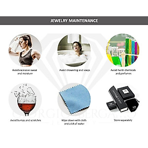 Giorgio Bergamo 925 Sterling Silver 5mm Tennis Necklace, Iced Out Round Cut CZ Cubic Zirconia Rhodium Plated Link Chain, (20)