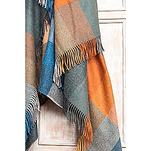 KHUSCO | 100% Alpaca Throw Blanket Serenity | 71" L x 51" W | Warm Peruvian Soft, Cozy, Hypoallergenic, Lightweight for Home and Travel | Blue Crayon