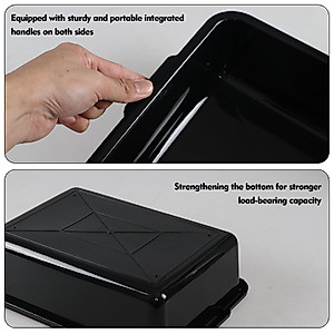 Knifefish 12 Packs Bus Utility Box, 13 L Plastic Restaurant Bus Tubs Tote, Black