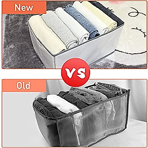 Wardrobe Clothes Organizer, NEW Sturdy Clothes Organizer for Folded Clothes, 6-Grid Collapsible Storage Bins Cubes Organizers, with Waterproof Fabric, Suitable for Closet/Wardrobe/Drawer