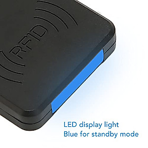 Mobile Phone Card Reader, Portable Contactless Smart Card Reader, 0.2s Fast Card Reading, 125Khz RFID ID Card Reader with USB Interface Support PC Phone Tablet(Black)